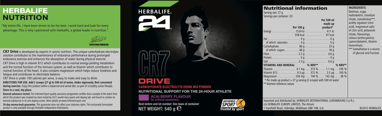 Herbalife 24 CR7 Drive Drink for Hydration and Endurance